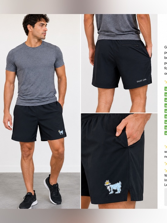 Goat Usa | Shorts | Goat Usa Black Athletic Running Shorts Small ...